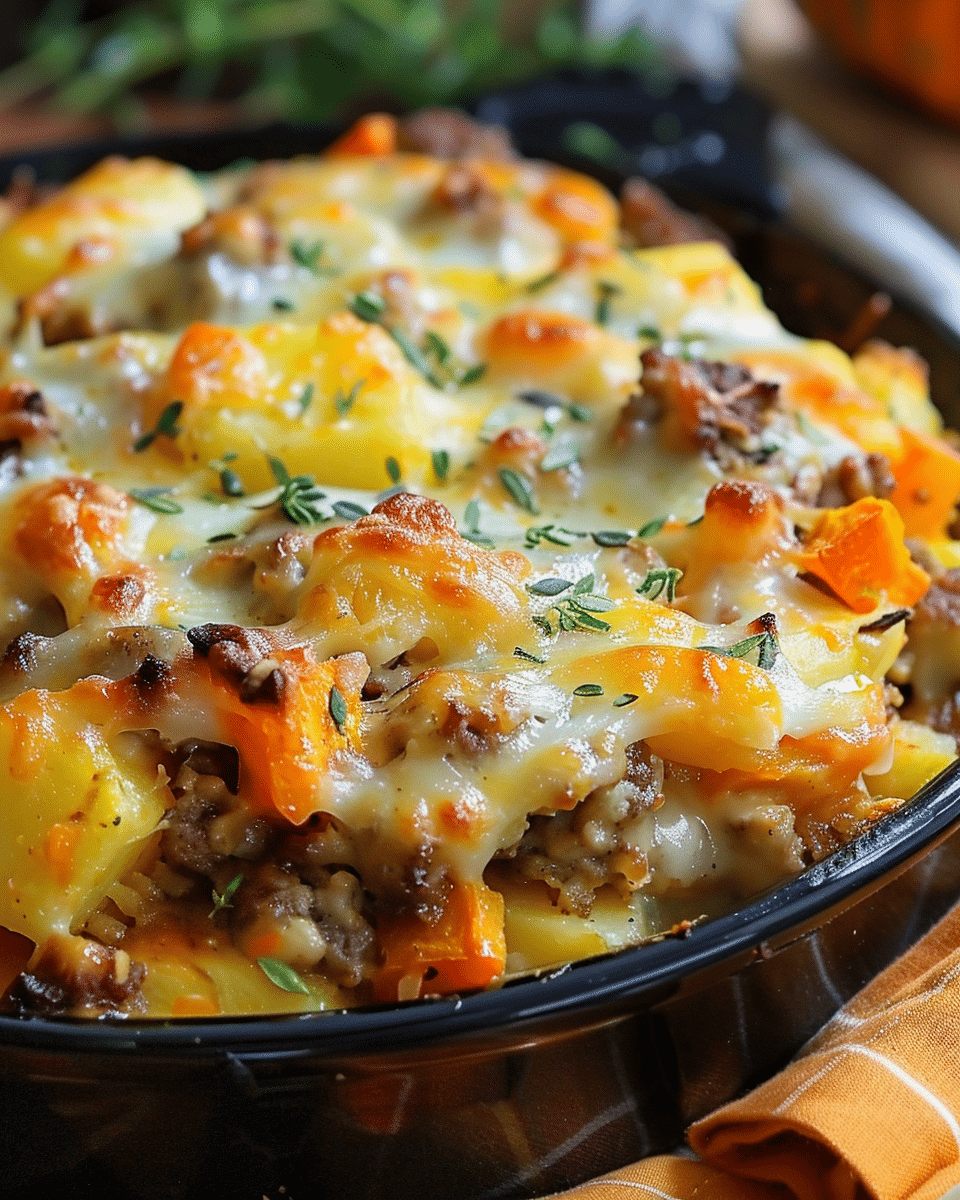 Amish Hamburger with Fall Veggies Bake | Emily'S Plate