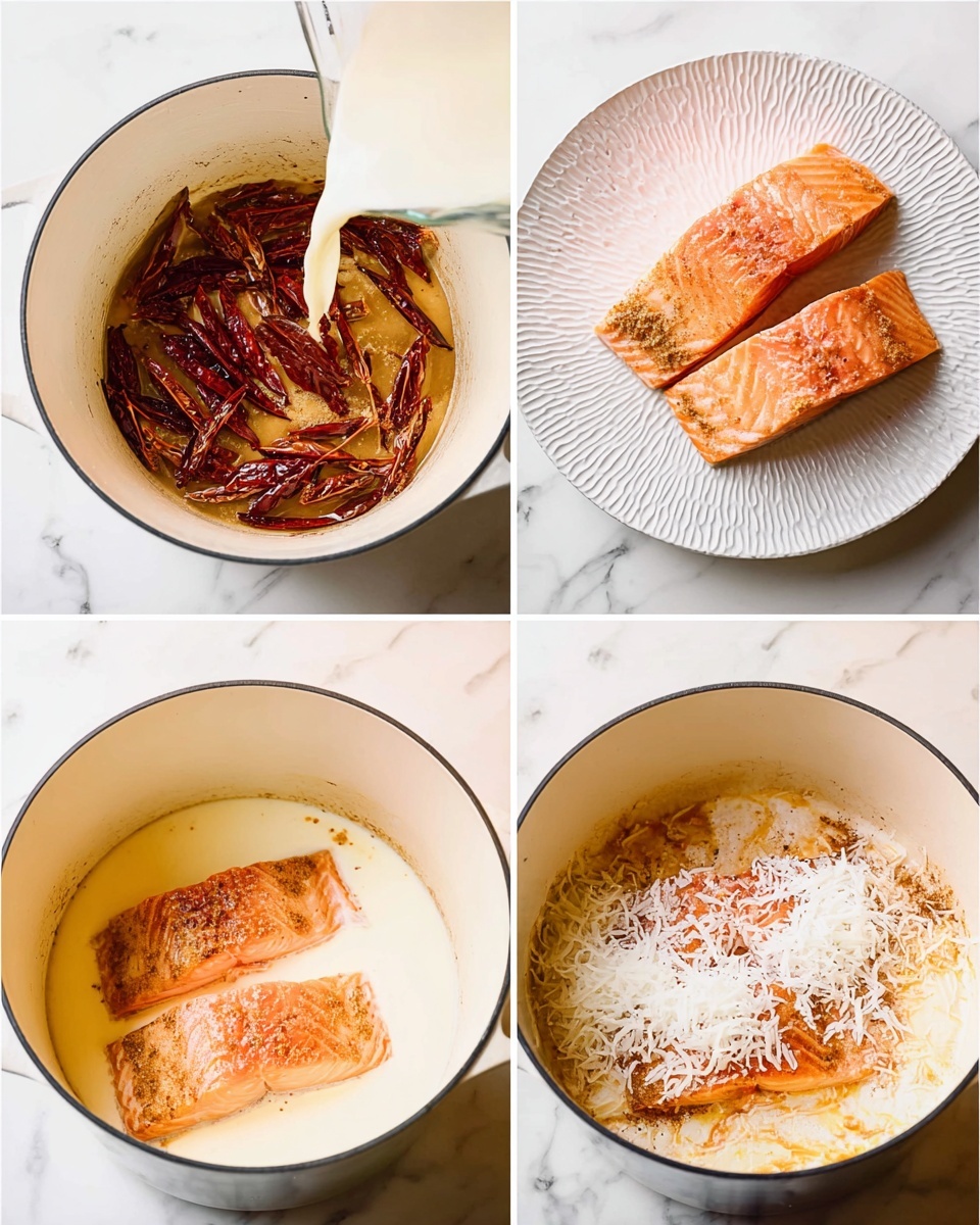 Tuscan Salmon with Parmesan Cream Sauce | Delicious & Easy